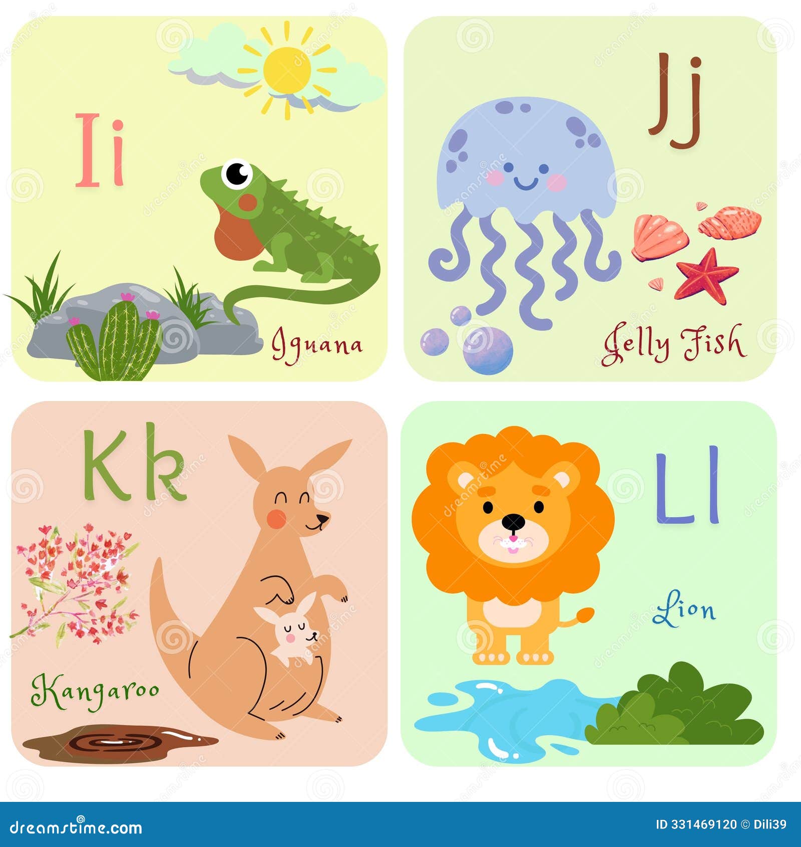 Animal Alphabet ijkl stock illustration. Illustration of kindergarden ...