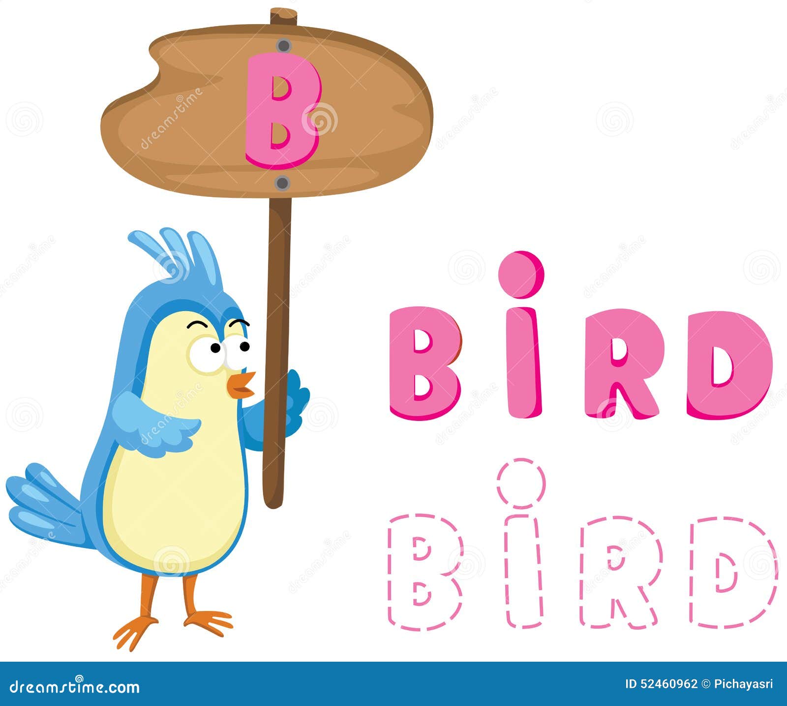 Animal Alphabet B with Bird Stock Vector - Illustration of element ...