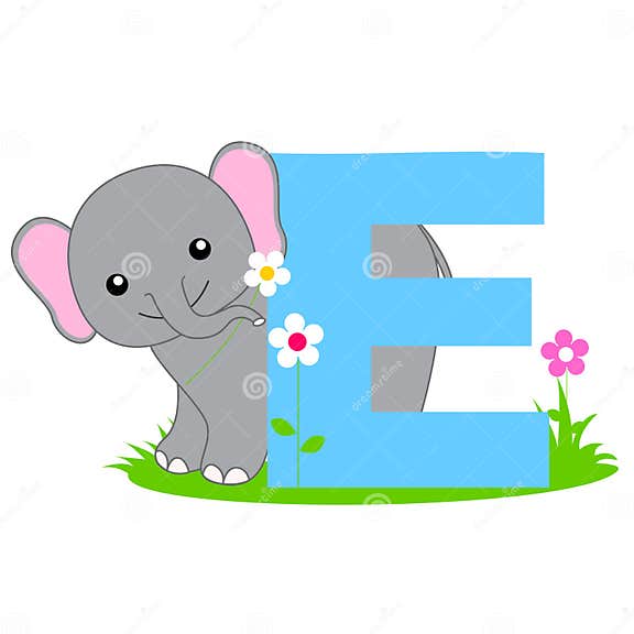 Animal alphabet E stock vector. Illustration of eyes, cute - 8448533