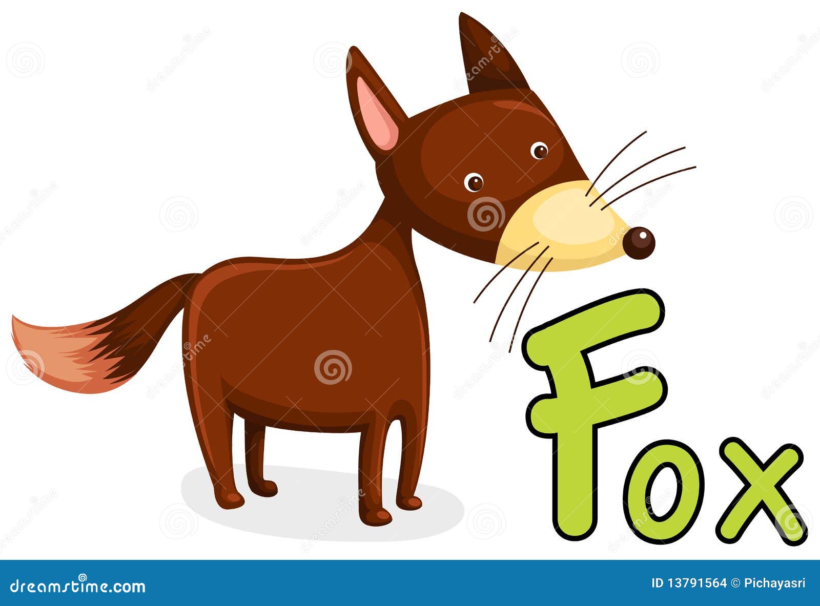 Animal alphabet F for fox stock vector. Illustration of nursery - 13791564