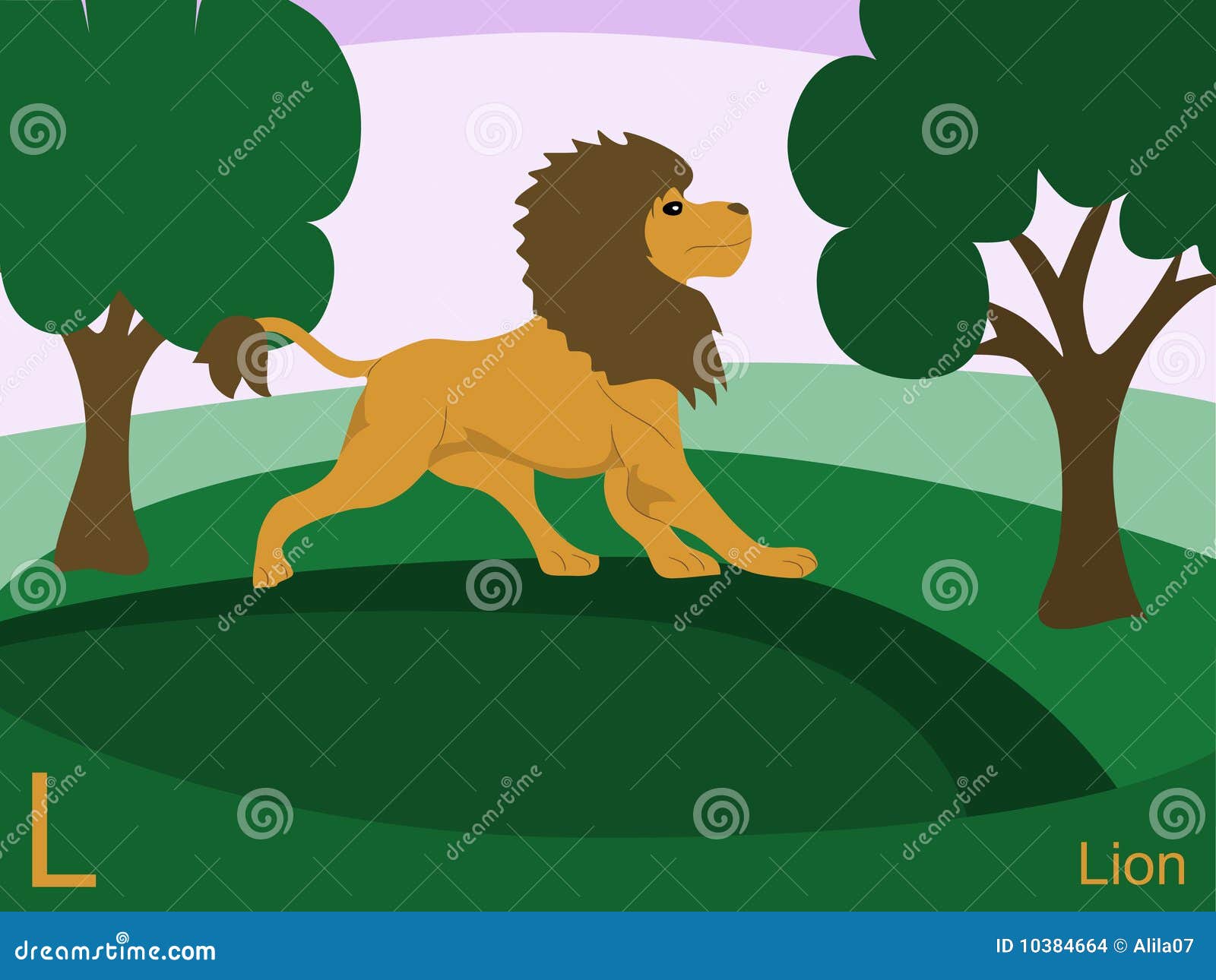 Animal Alphabet Flash Card, L for Lion Stock Vector - Illustration of ...