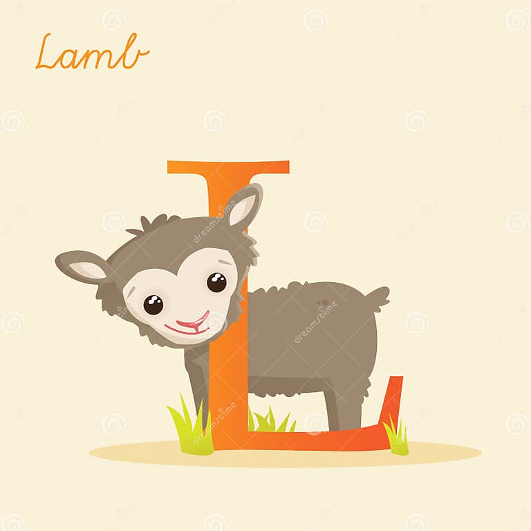 Animal alphabet with lamb stock vector. Illustration of lamb - 29804799