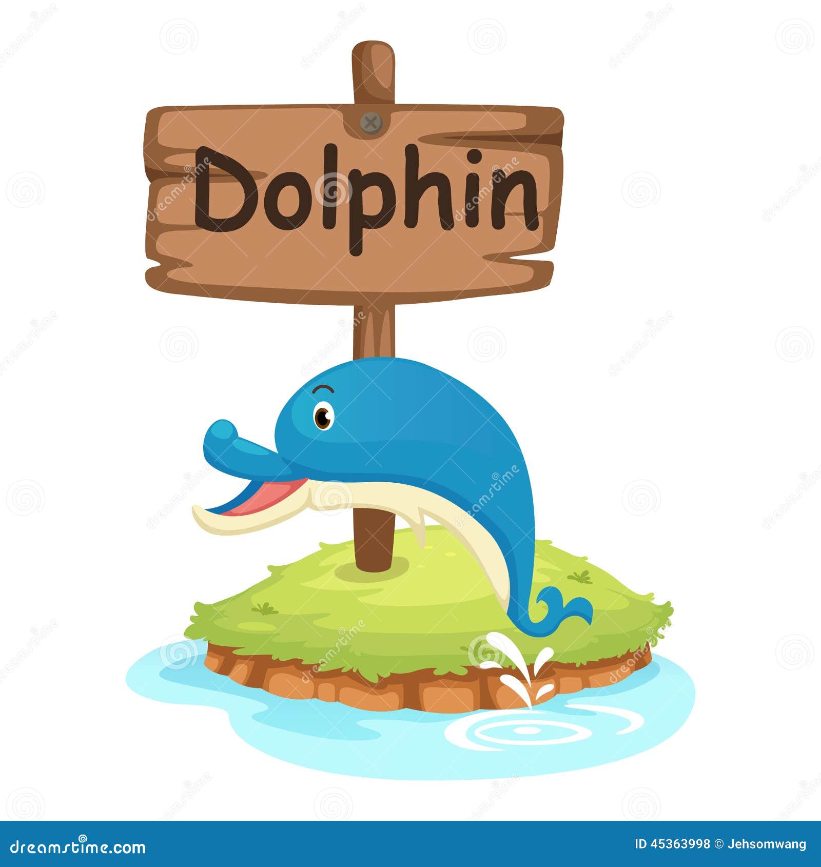 Letter D. Dolphin. Zoo Animal Alphabet. English Abc With Cute Cartoon ...