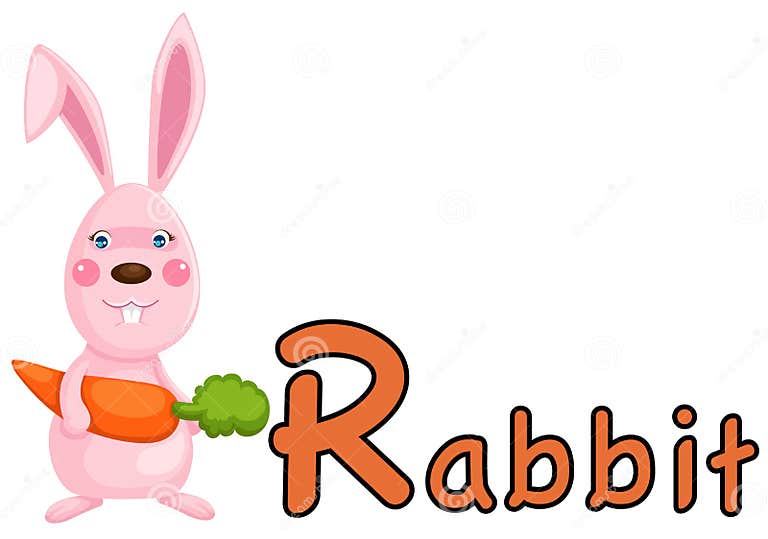 Animal Alphabet R for Rabbit Stock Vector - Illustration of preschool ...