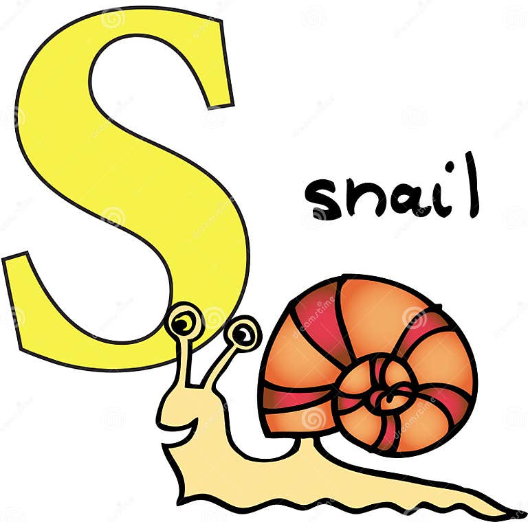 Animal alphabet S (snail) stock vector. Illustration of text - 7600152