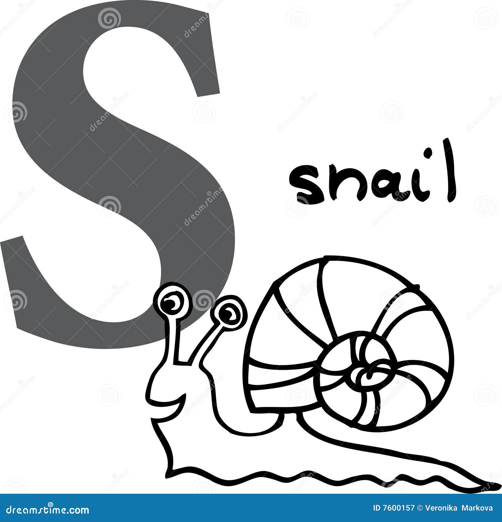 Animal alphabet S (snail) stock vector. Illustration of isolated - 7600157