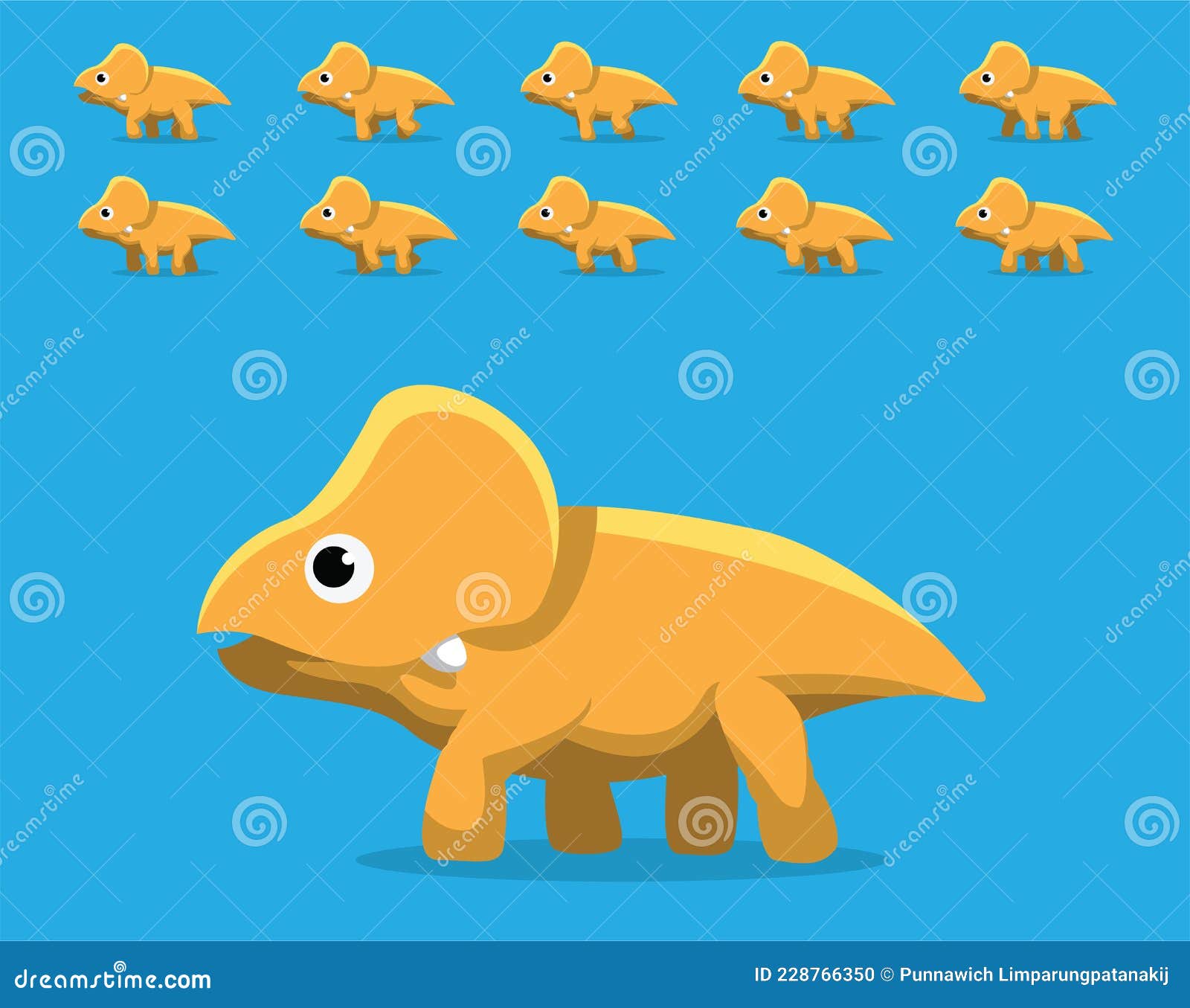 Animal Animation Sequence Dinosaur Pachycephalosaurus Running Cartoon ...