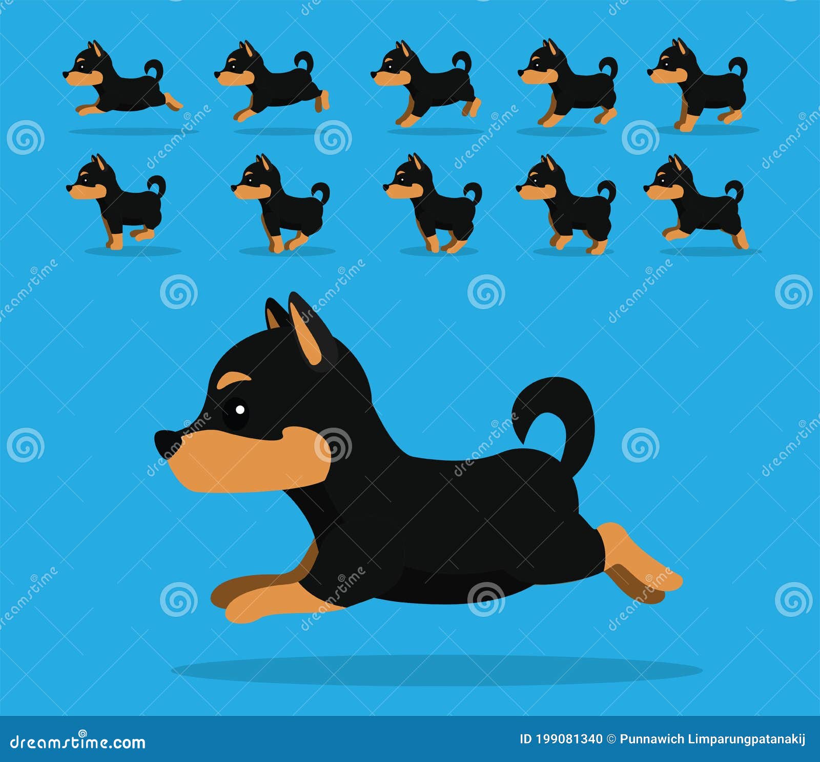 Animal Animation Sequence Cat Various Breeds Set 1 Cartoon Vector ...