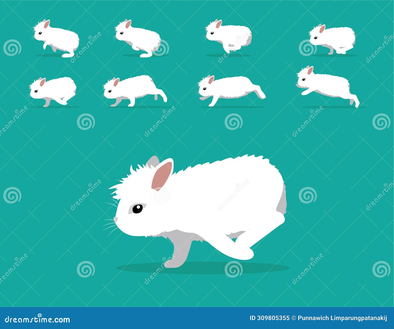Animal Animation Sequence Rabbit Angora Cartoon Vector Stock Vector ...