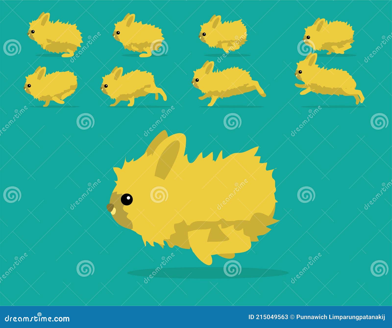 Animal Animation Sequence Rabbit Lionhead Cartoon Vector Stock Vector ...