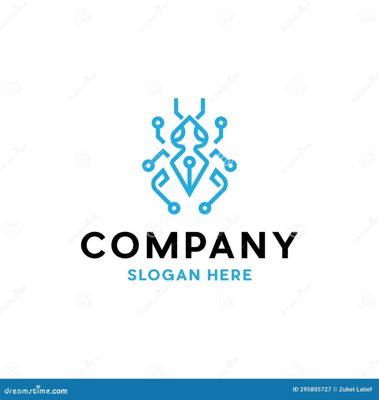 Animal Ant Circuit Tech Line Creative Logo Stock Vector - Illustration ...