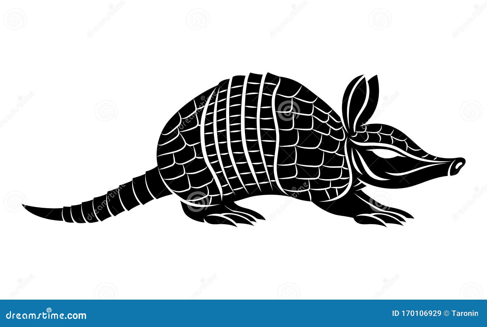 Animal Armadillo Black Sign. Stock Vector - Illustration of isolated ...