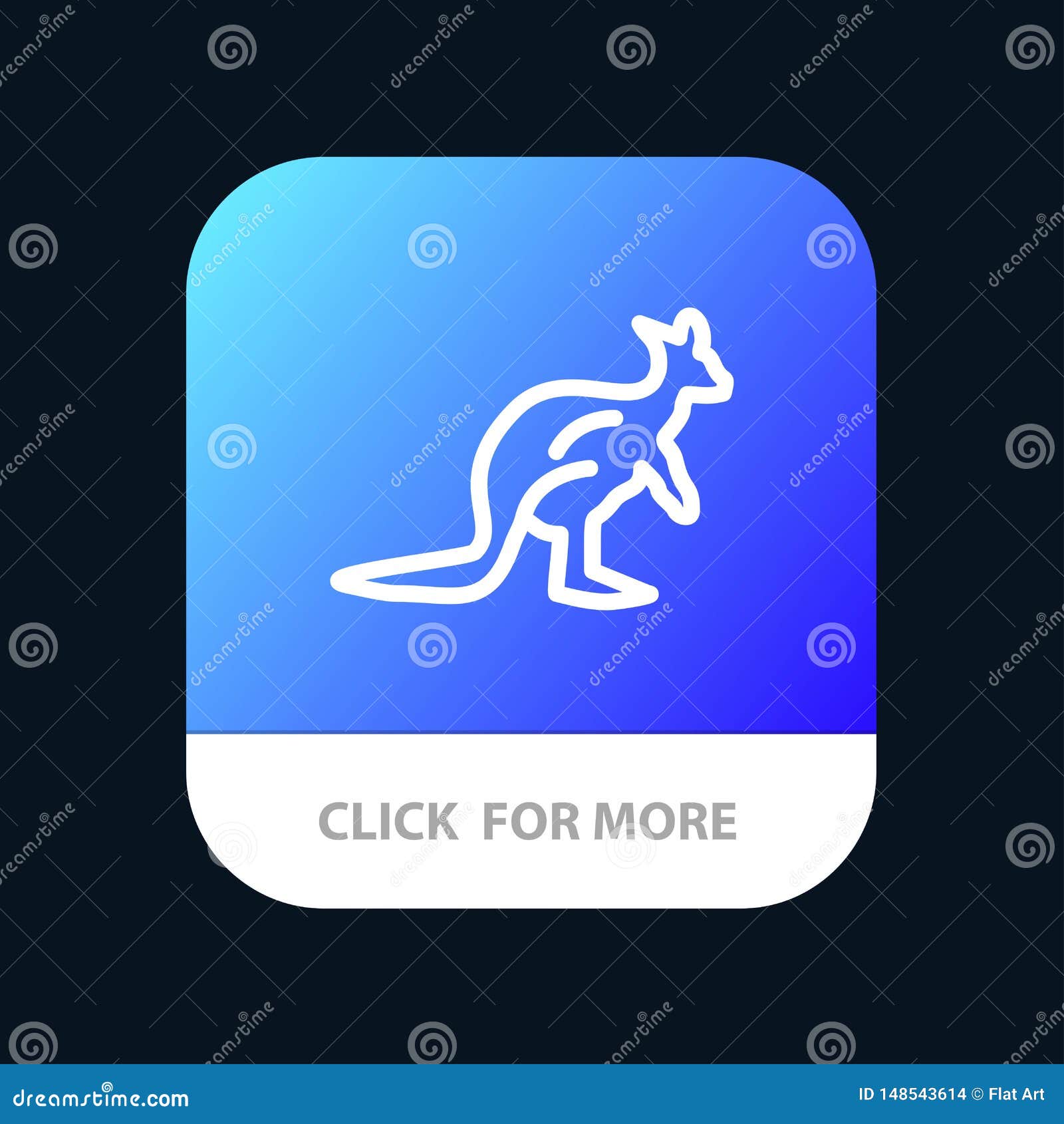Animal, Australia, Australian, Indigenous, Kangaroo, Travel Mobile App Button. Android and IOS ...