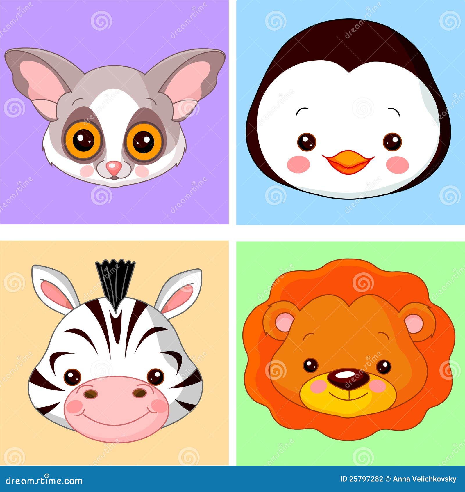 Animal avatars stock vector. Illustration of cartoon - 25797282
