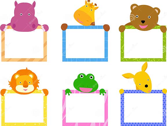 Animal with banner stock vector. Illustration of kids - 20790139