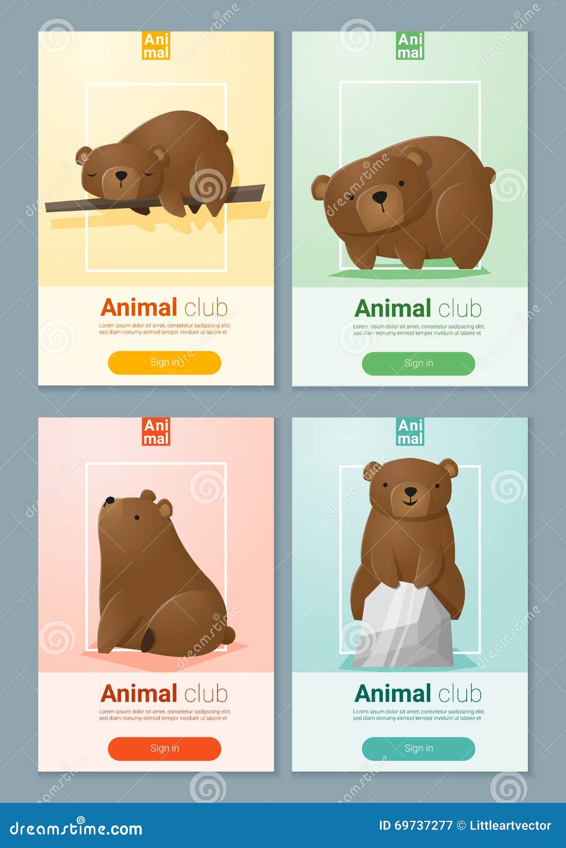 Animal Banner with Bears for Web Design Stock Vector - Illustration of ...