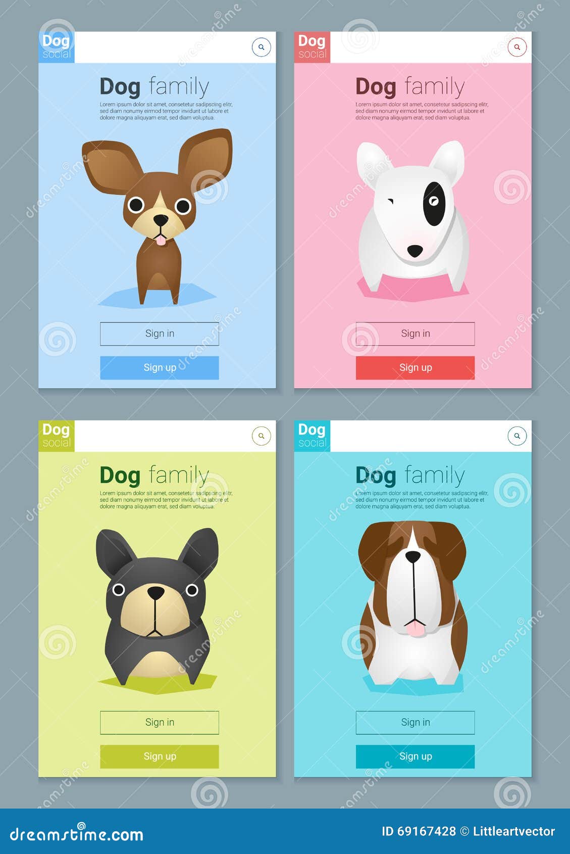 Animal Banner with Dogs for Web Design Stock Vector - Illustration of ...