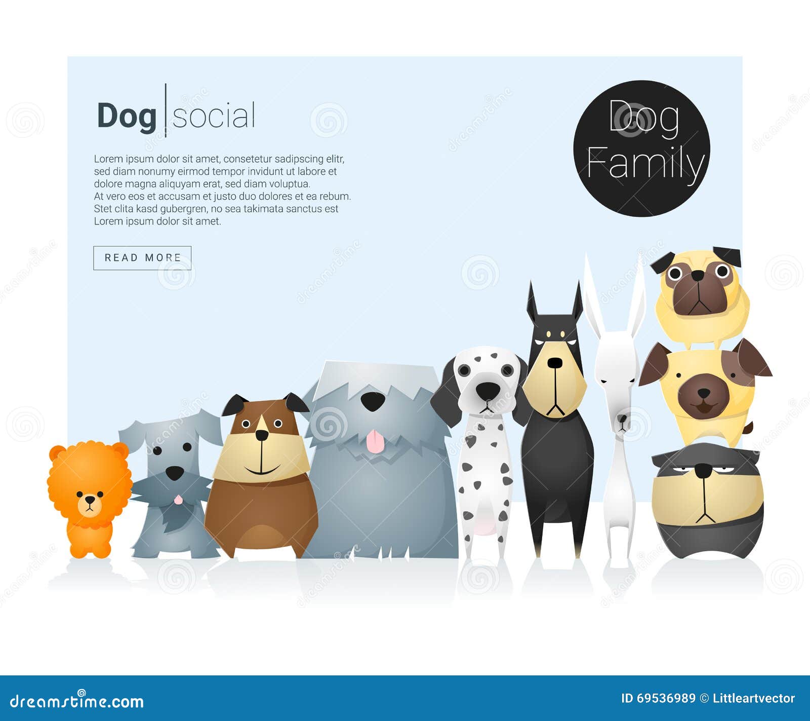 Animal Banner with Dogs for Web Design 9 Stock Vector - Illustration of ...