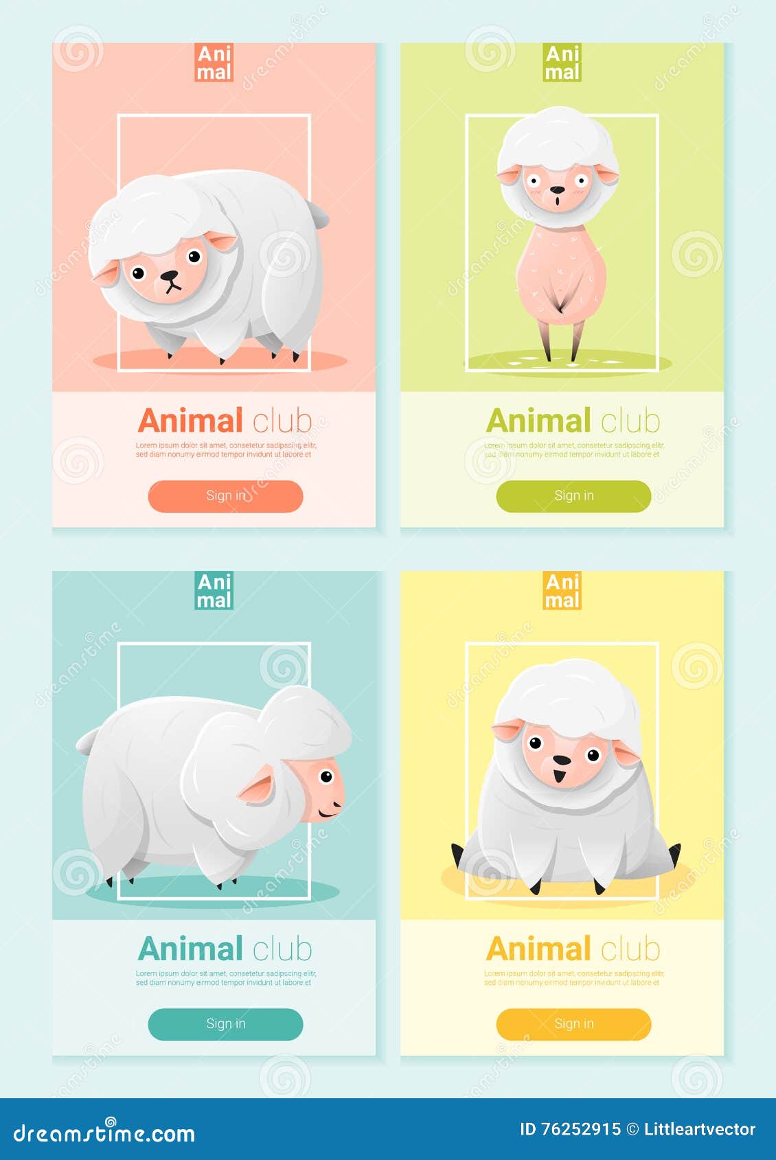 Animal Banner with Sheep for Web Design Stock Vector - Illustration of ...