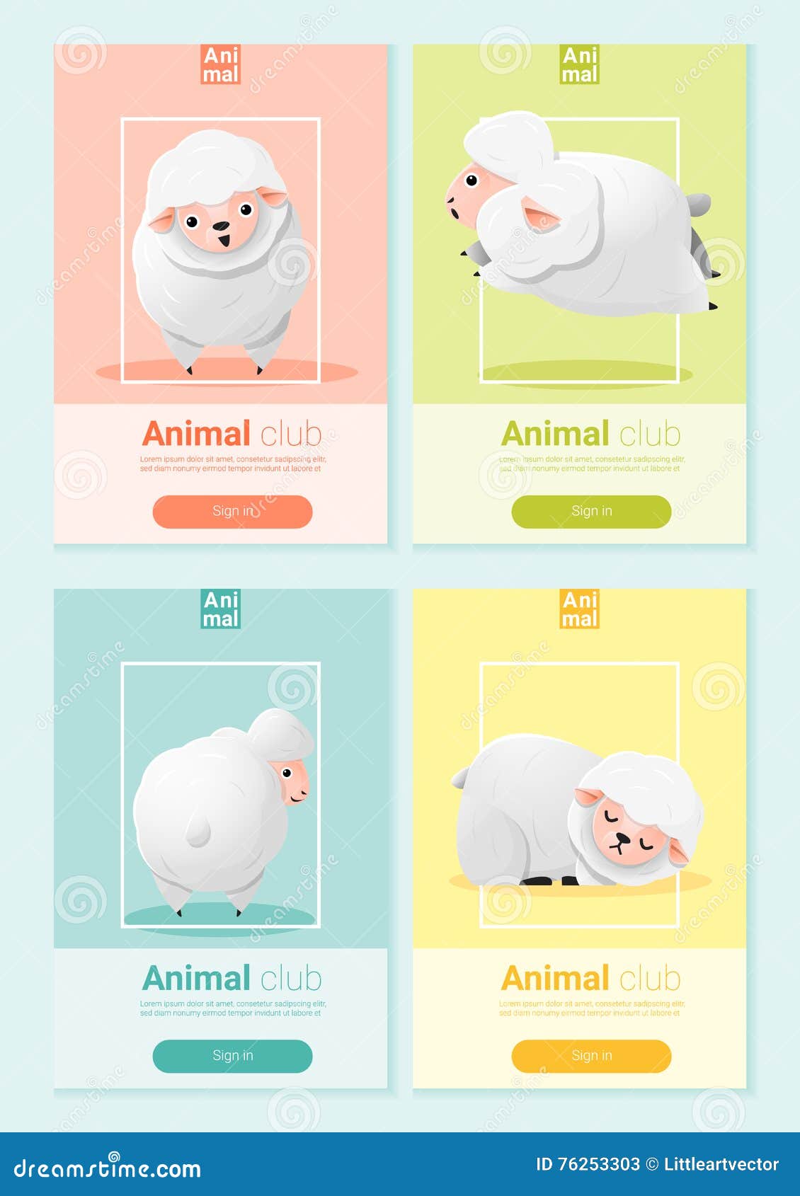 Animal Banner with Sheep for Web Design Stock Vector - Illustration of ...