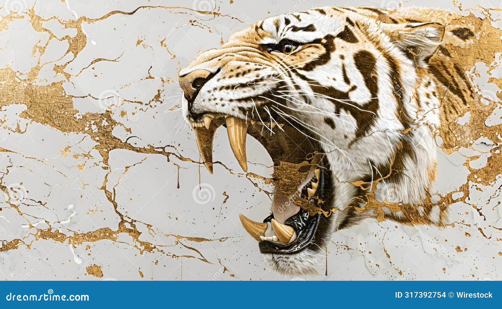 A Fierce And Terrifying Tiger In The Forest. Wildlife Animals. Royalty ...