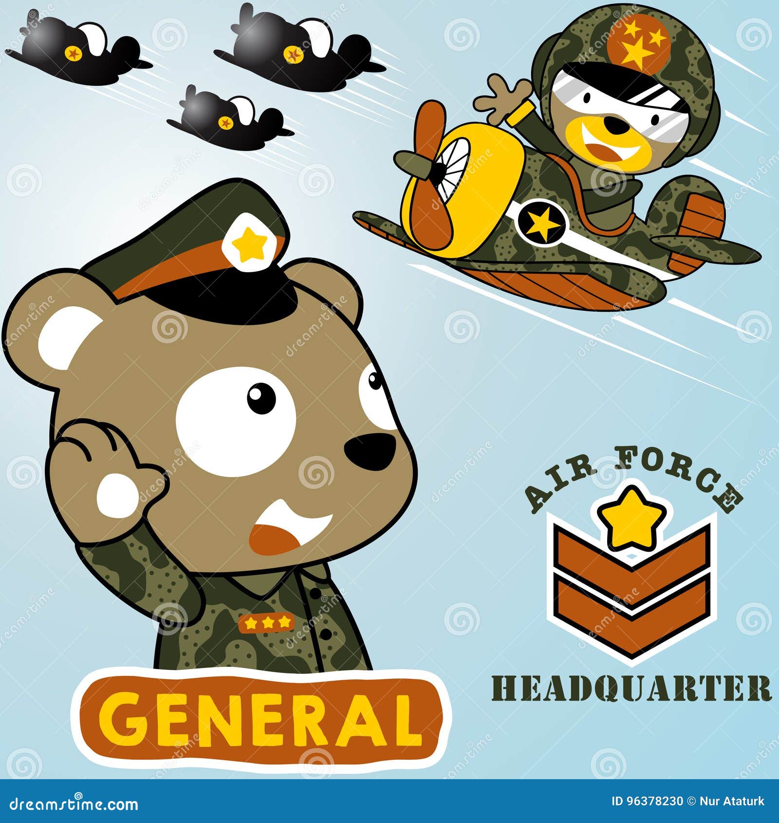 Animal Bears the Air Force Troops Stock Vector - Illustration of ...