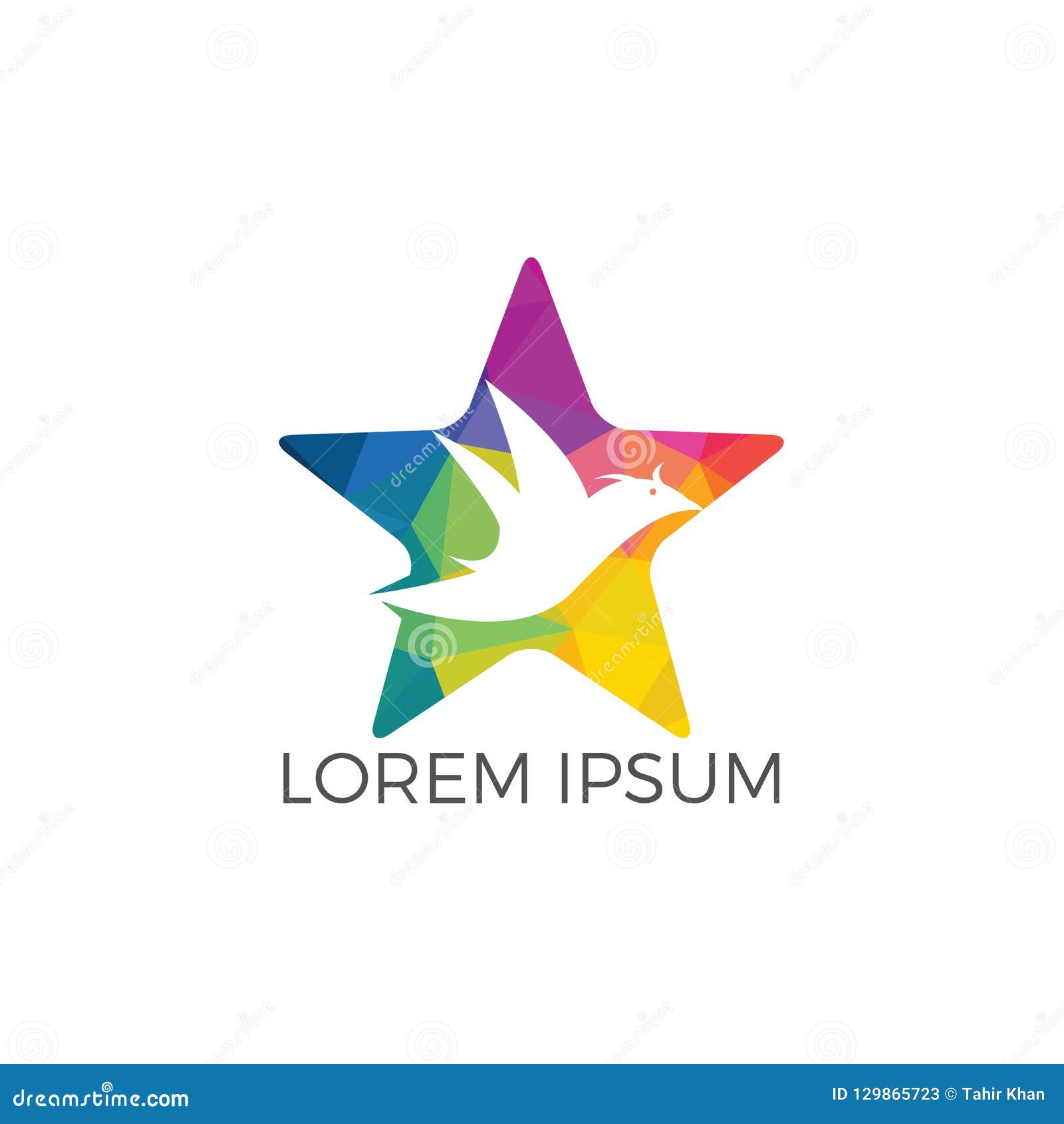 Star bird logo design. stock vector. Illustration of dove - 129865723