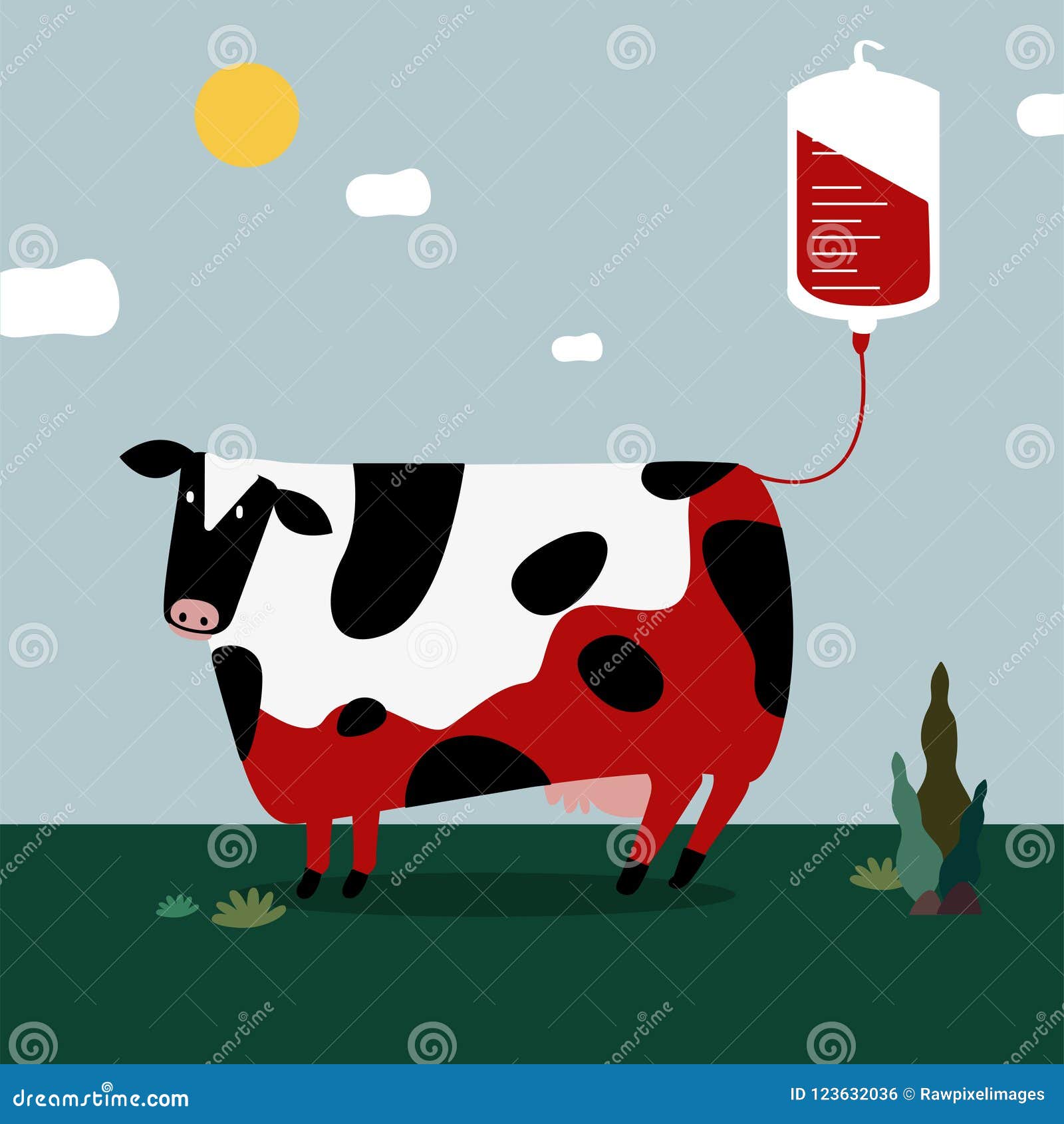 Animal Blood Donation Vector Illustration Stock Vector - Illustration ...