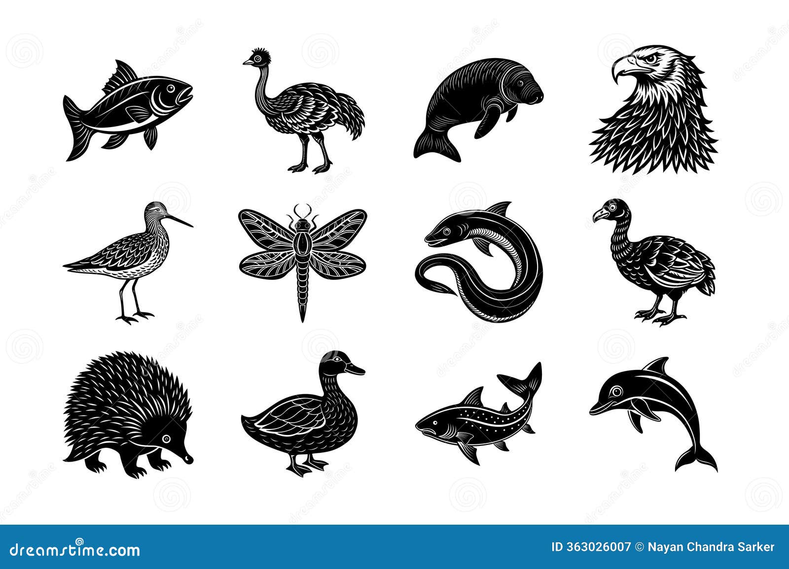 Animal Bundle Vector Art Illustration Stock Illustration - Illustration ...