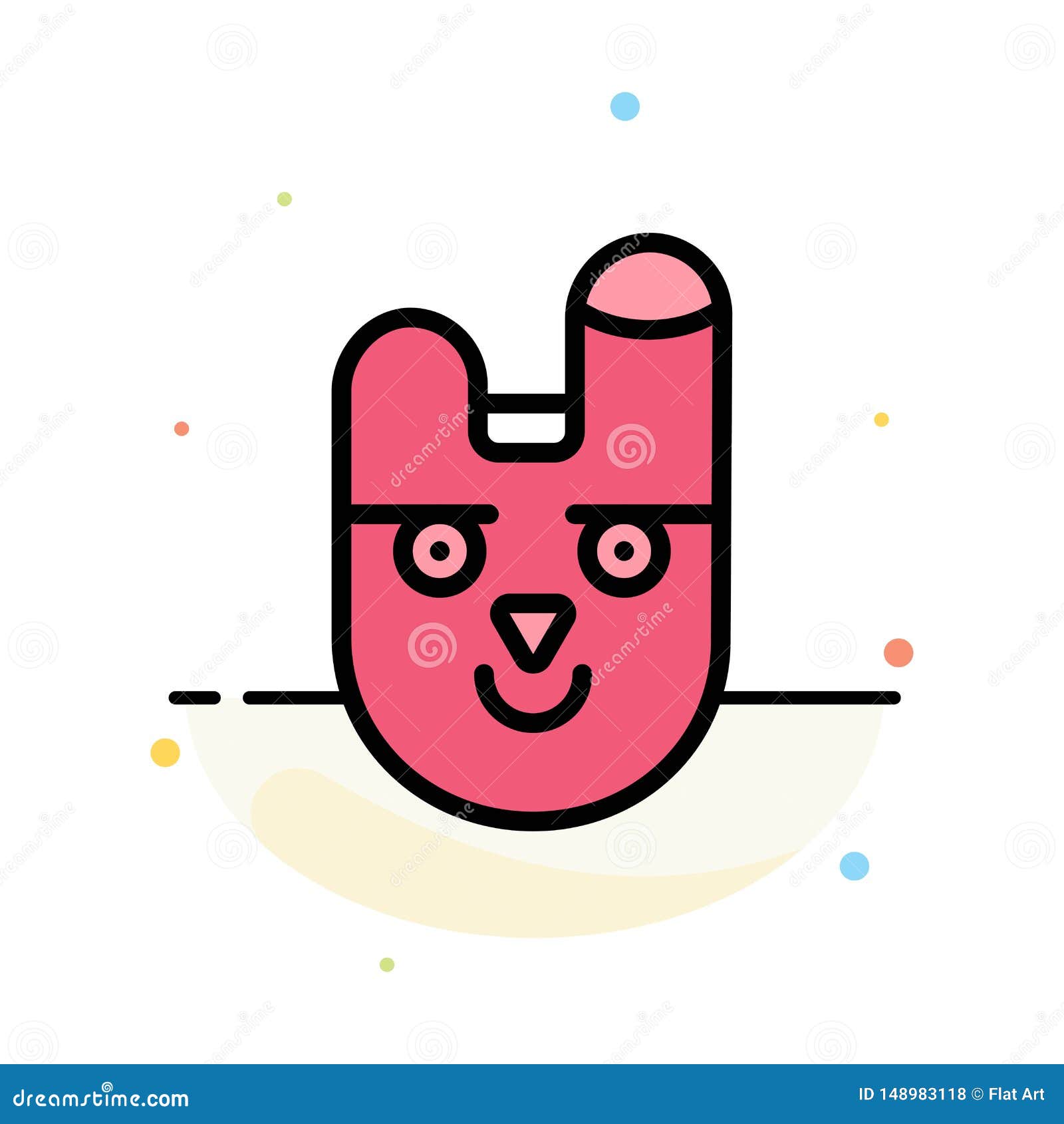 Animal, Bunny, Face, Rabbit Abstract Flat Color Icon Template Stock ...