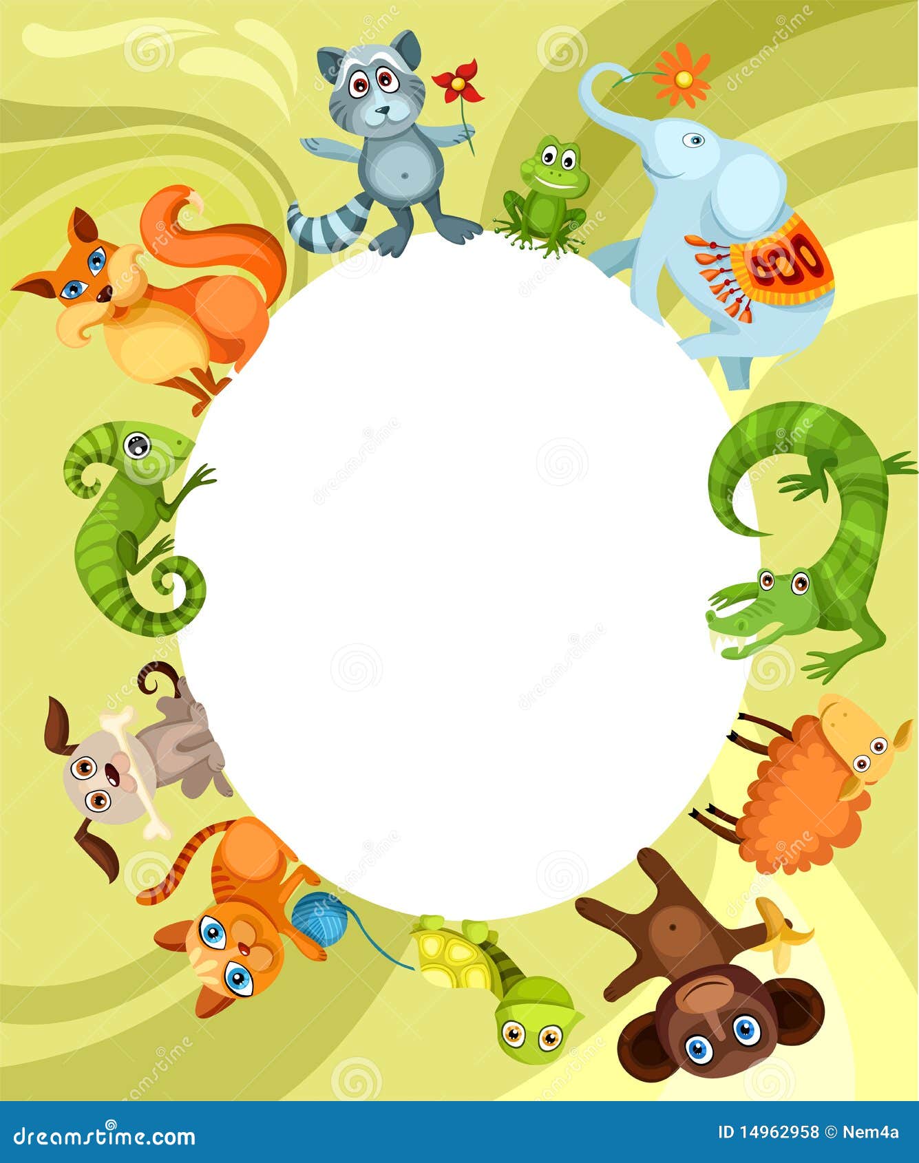 Animal card stock vector. Illustration of card, chameleon - 14962958