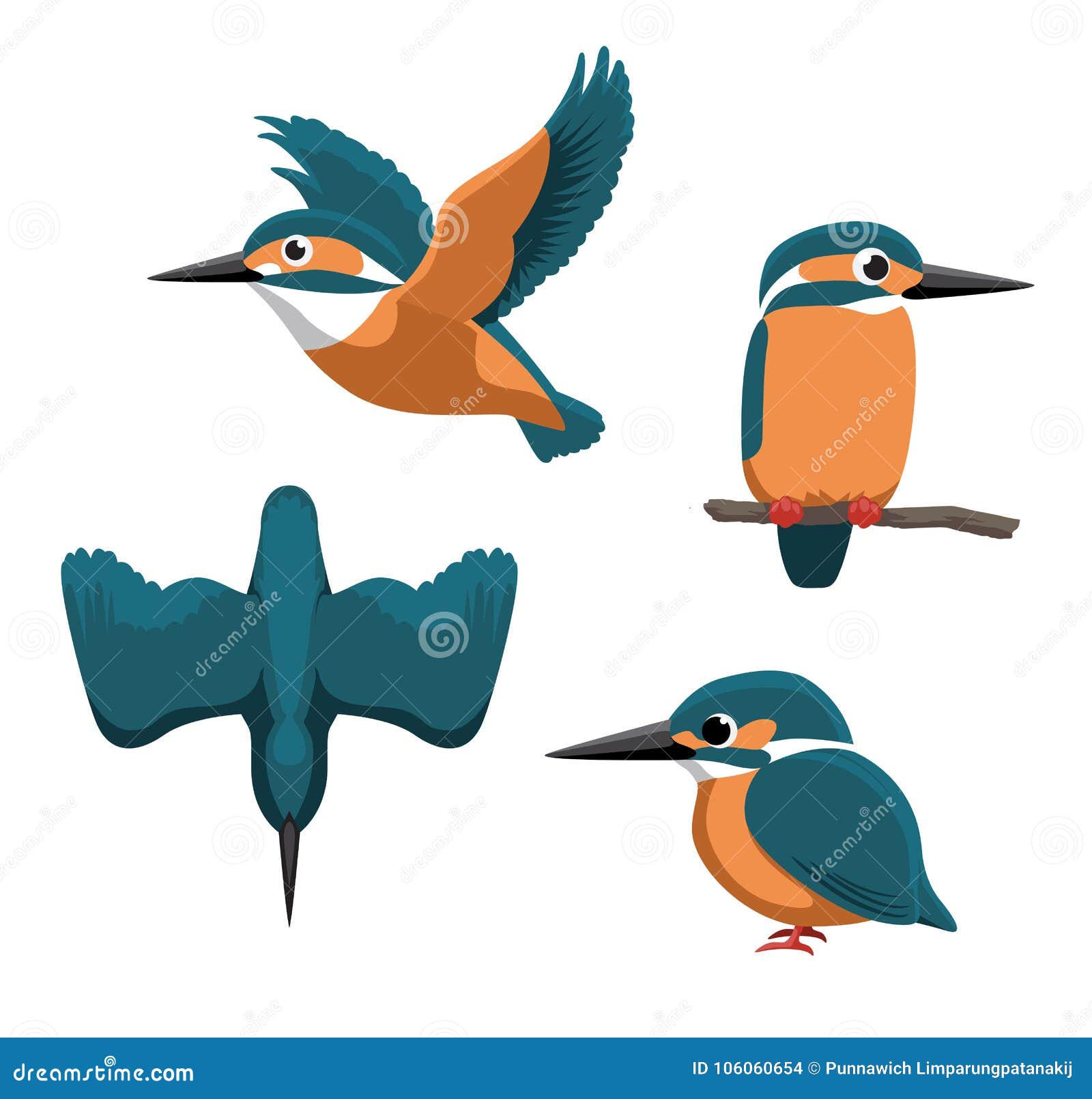 Common Kingfisher Cartoon Vector Illustration Stock Vector ...