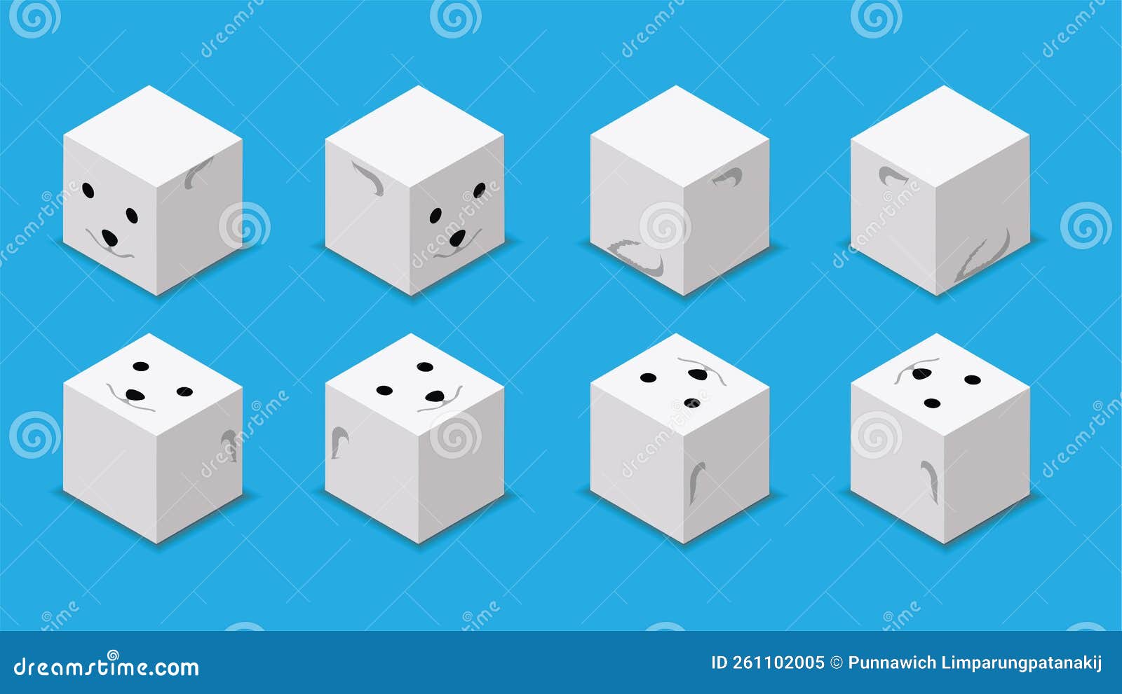 Animal Dice 3D Characters Animal Arctic Fox Cartoon Vector Stock Vector ...