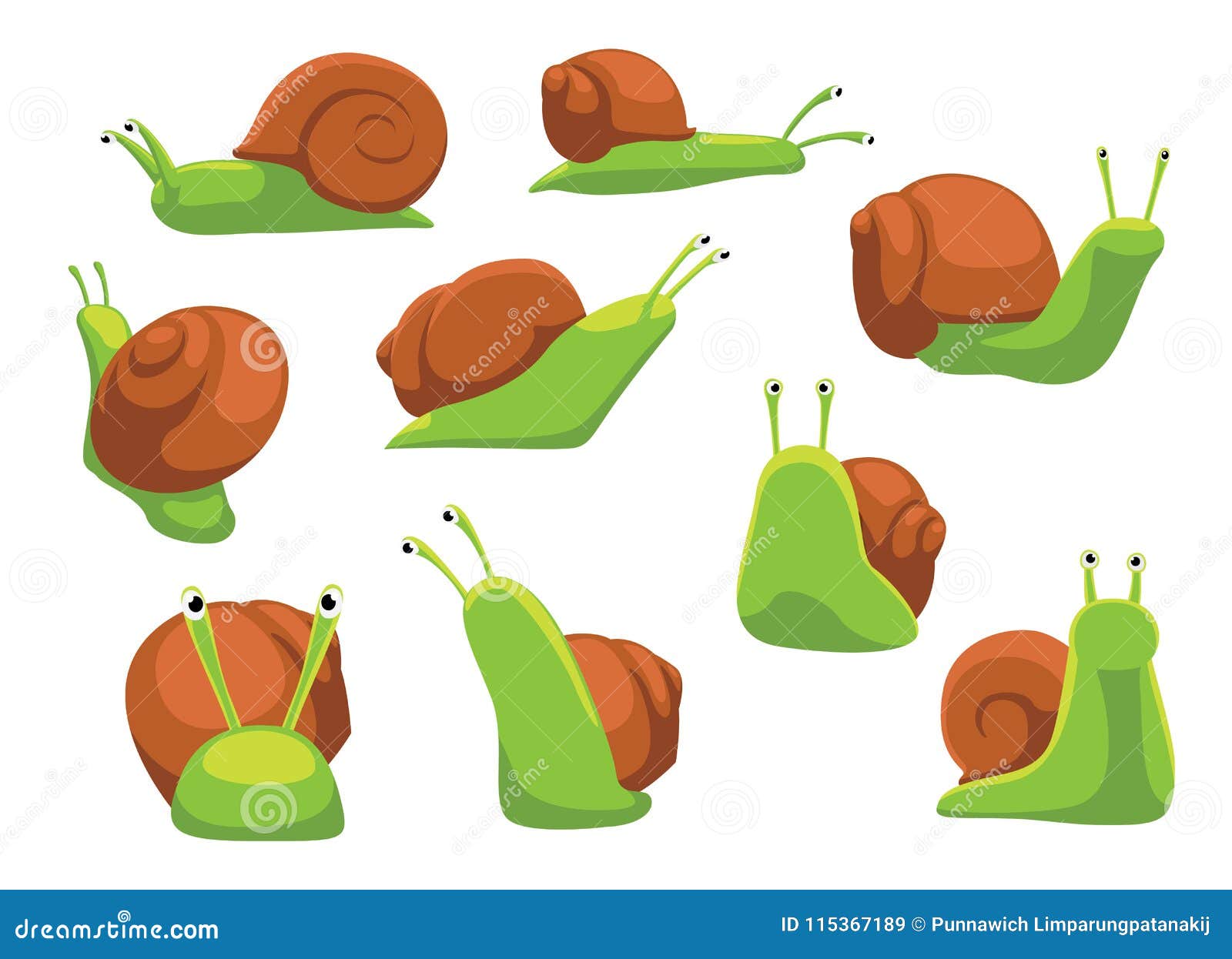 Escargot Snail Helix Cartoon Vector Illustration Stock Vector ...