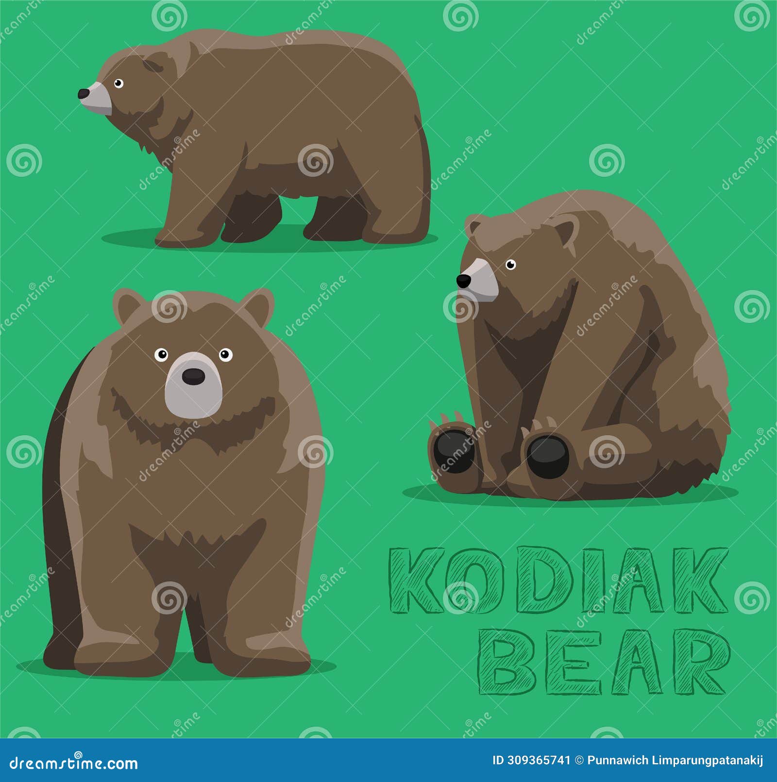 Kodiak Bear Brown Cartoon Vector Illustration Stock Vector ...