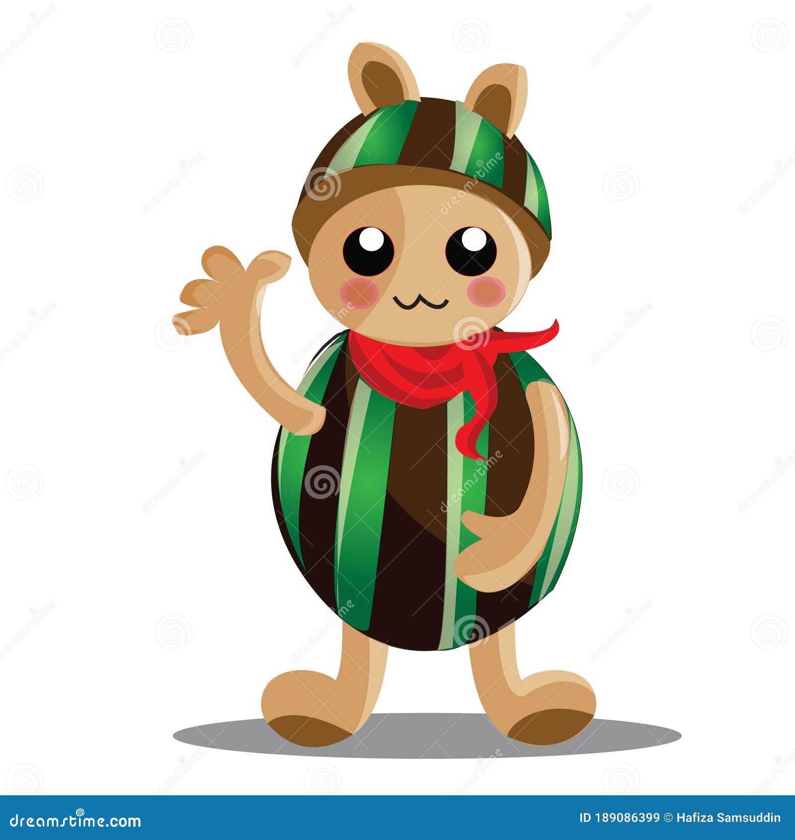 Animal Cartoon Waving Hand. Vector Illustration Decorative Design Stock ...