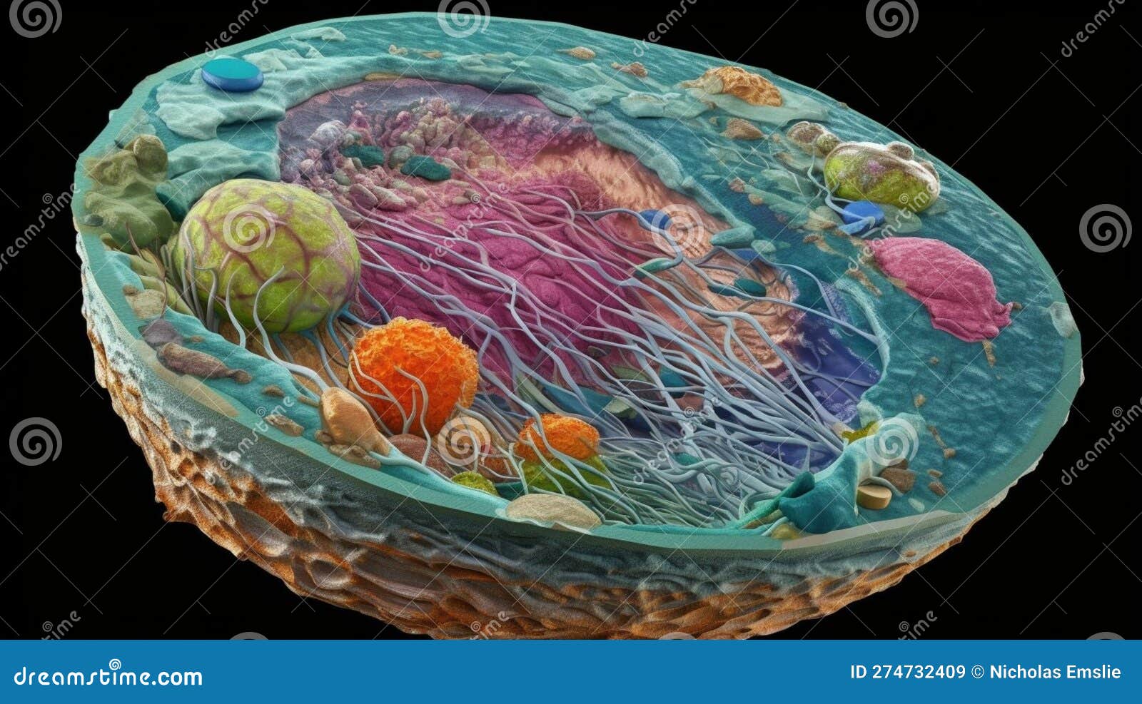 Animal Cell Eukaryote Close Up Background Wallpaper for PowerPoint and ...