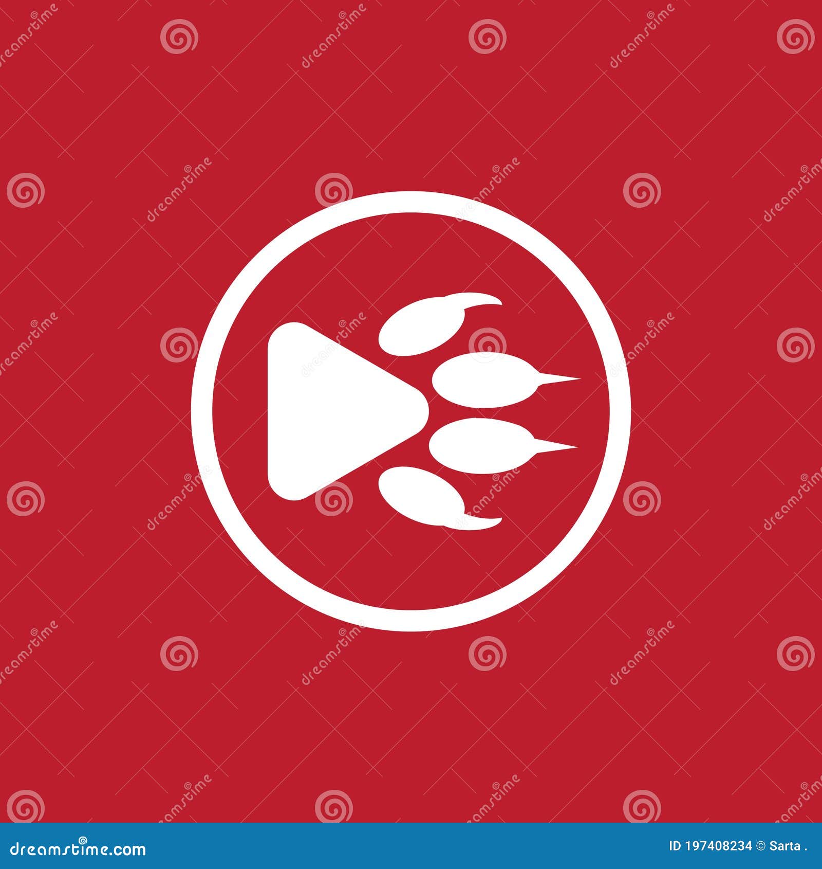 Animal Channel Logo with Play Button Symbol Stock Vector - Illustration ...