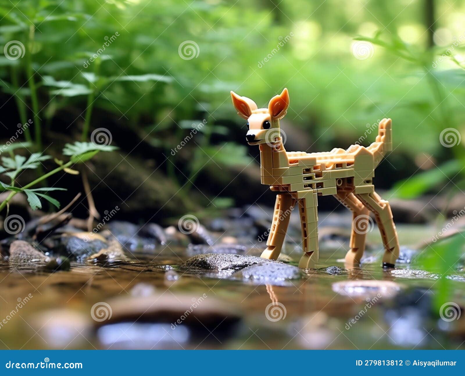 Animal Characters Built Using Plastic Blocks and Placed in Nature ...
