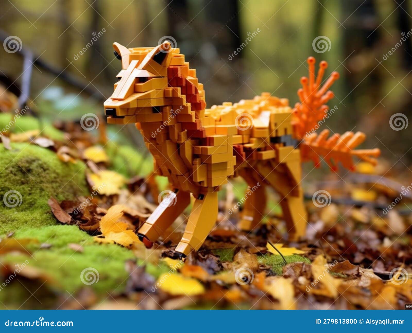 Animal Characters Built Using Plastic Blocks and Placed in Nature ...