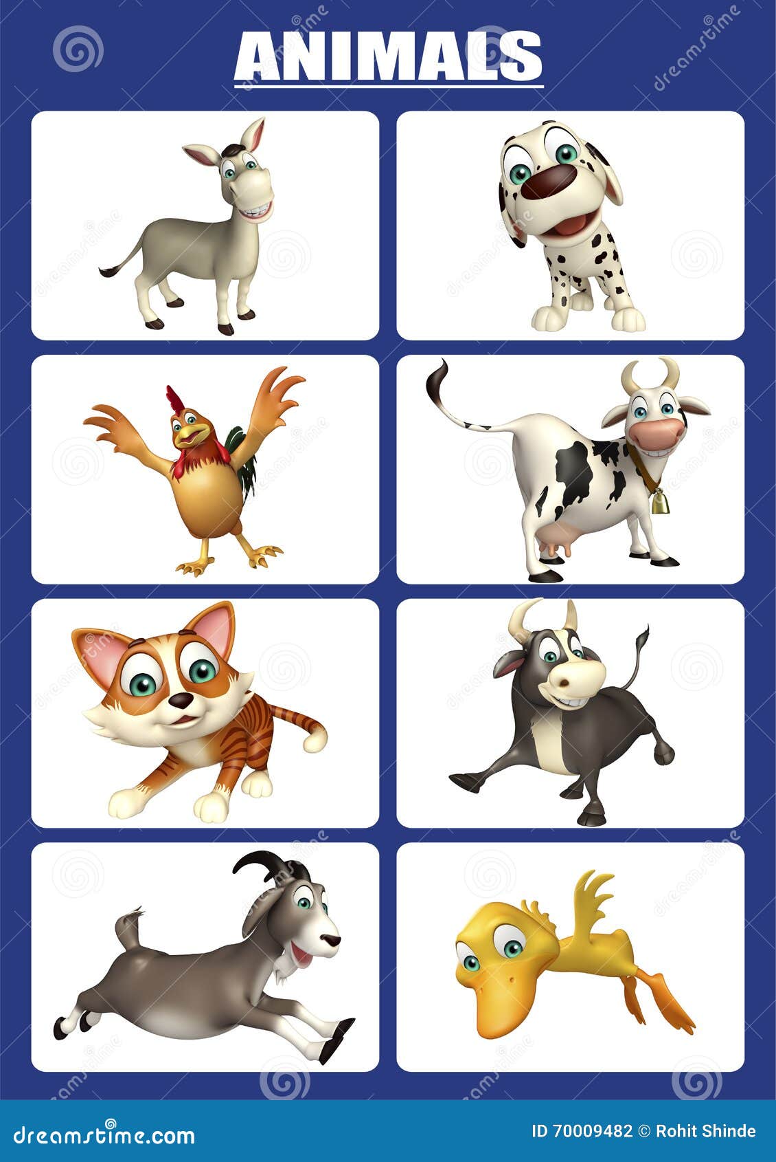 Animal chart stock illustration. Illustration of education - 70009482