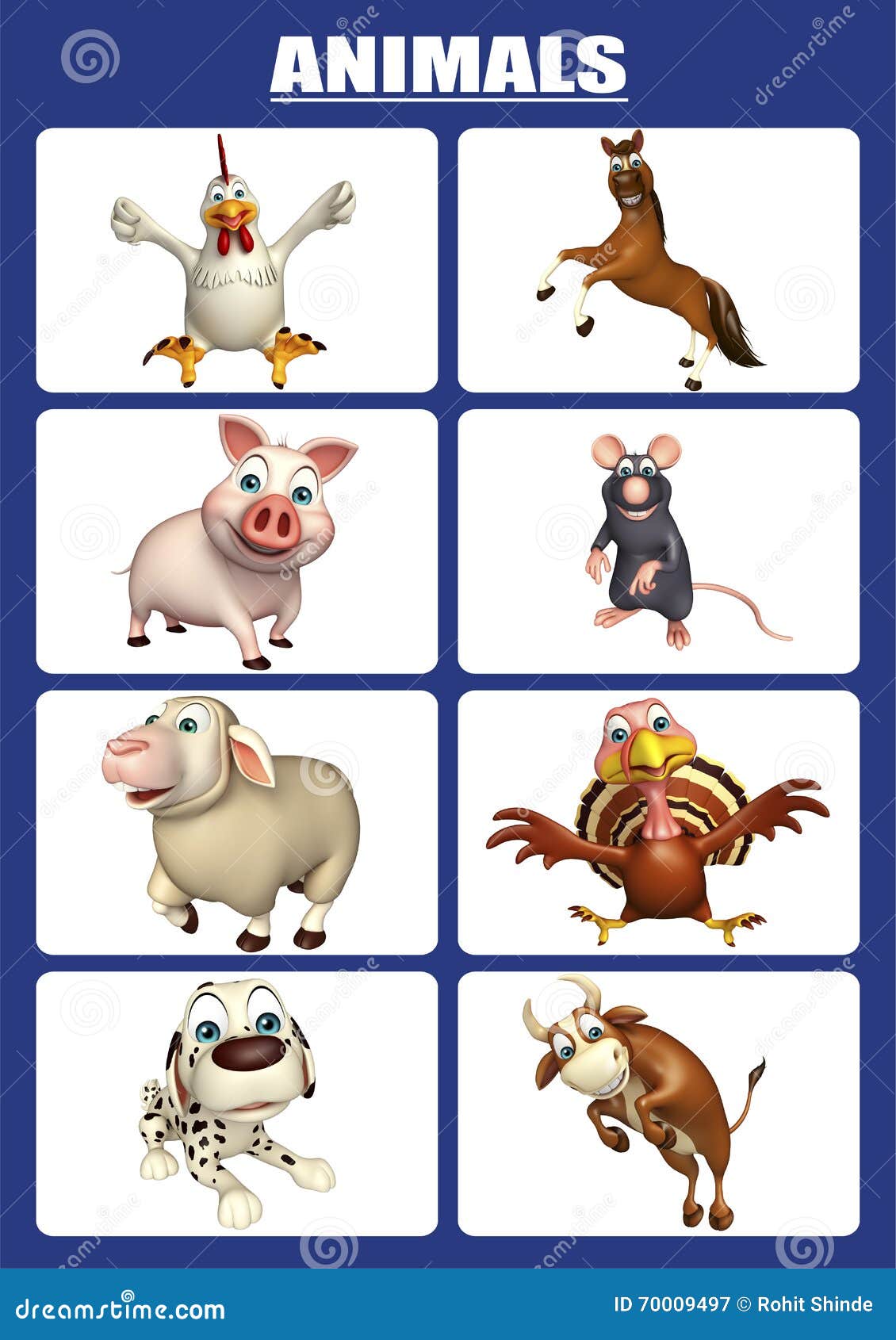 Animal chart stock illustration. Illustration of village - 70009497