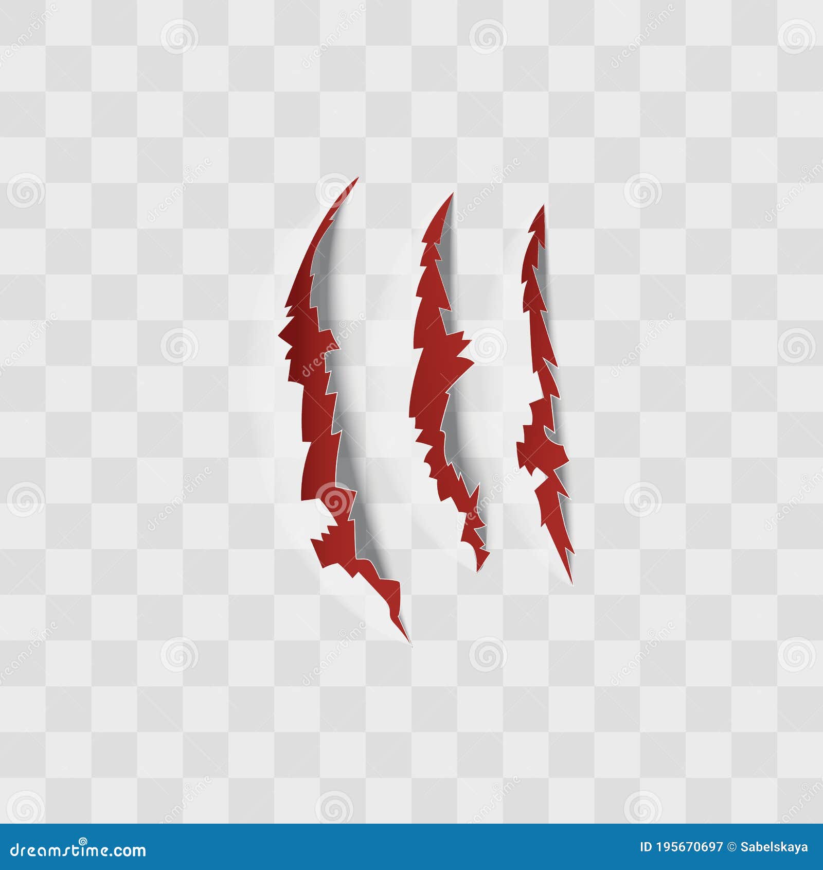 Animal Claw Scratch Lines - Three Vertical Ripped Marks from Sharp ...