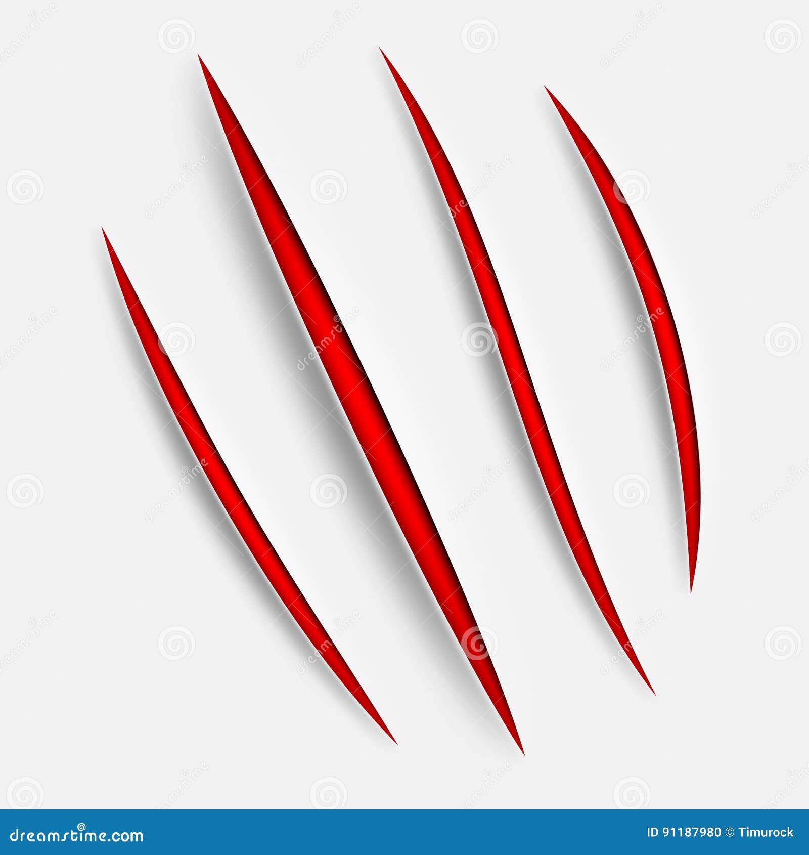 Claw Scar Scratch Icon Vector, Claw Scar Scratch Sign Isolated On White ...