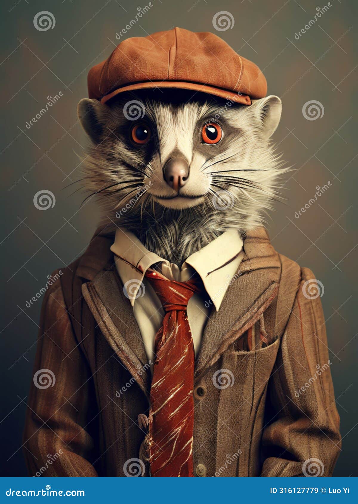 Animal in clothes stock illustration. Illustration of drawing - 316127779