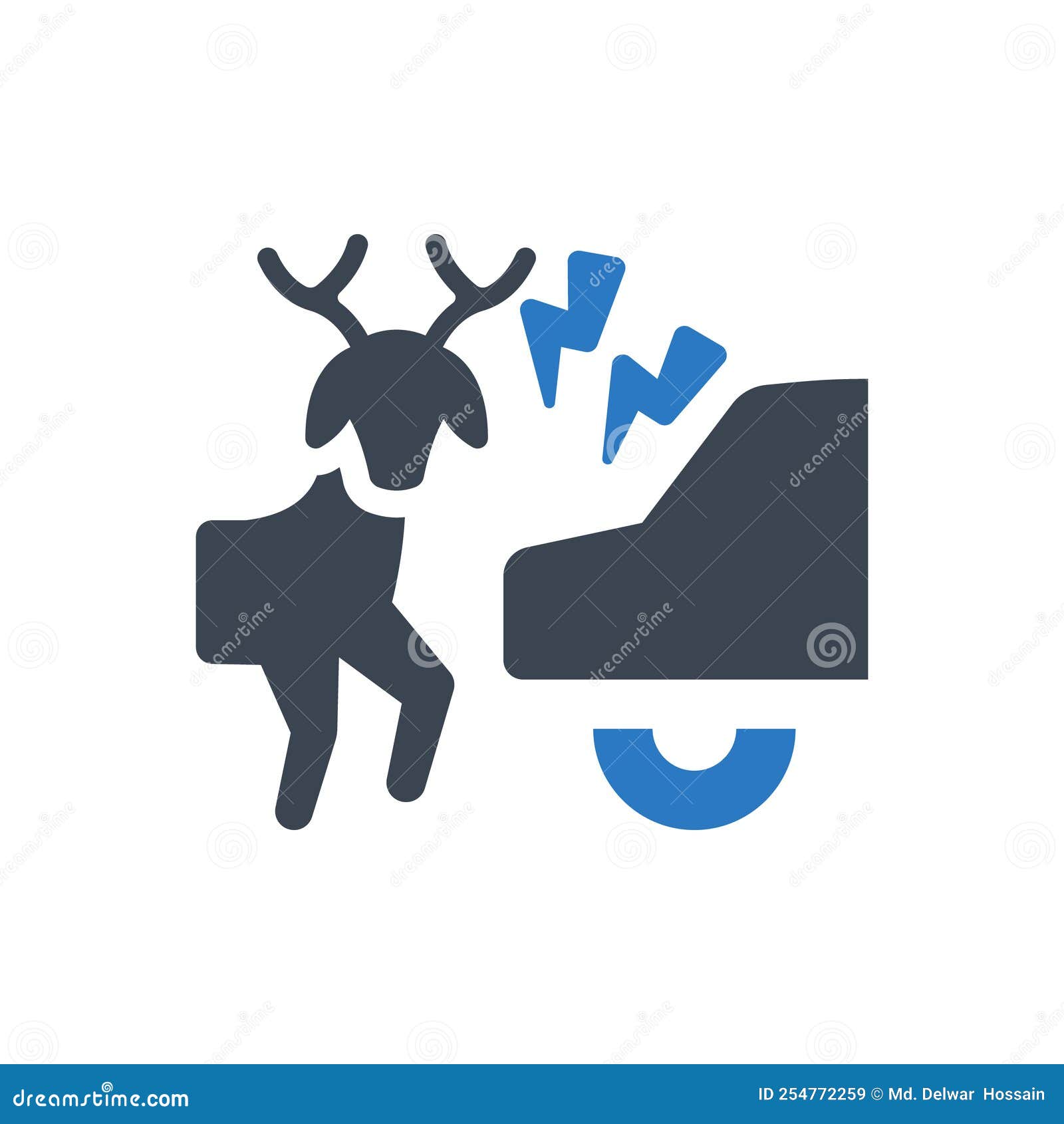 Animal collision icon stock vector. Illustration of icon - 254772259