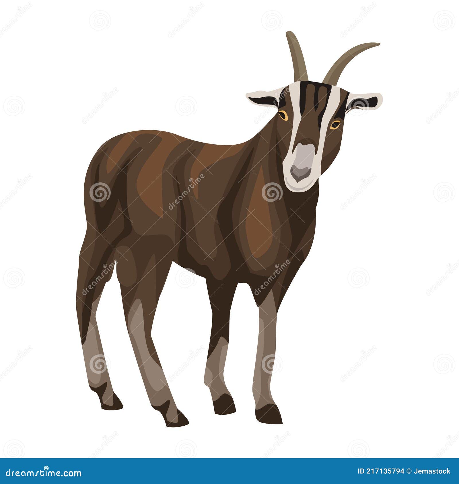 Animal de granja caprino ilustración del vector. Ilustración de ...