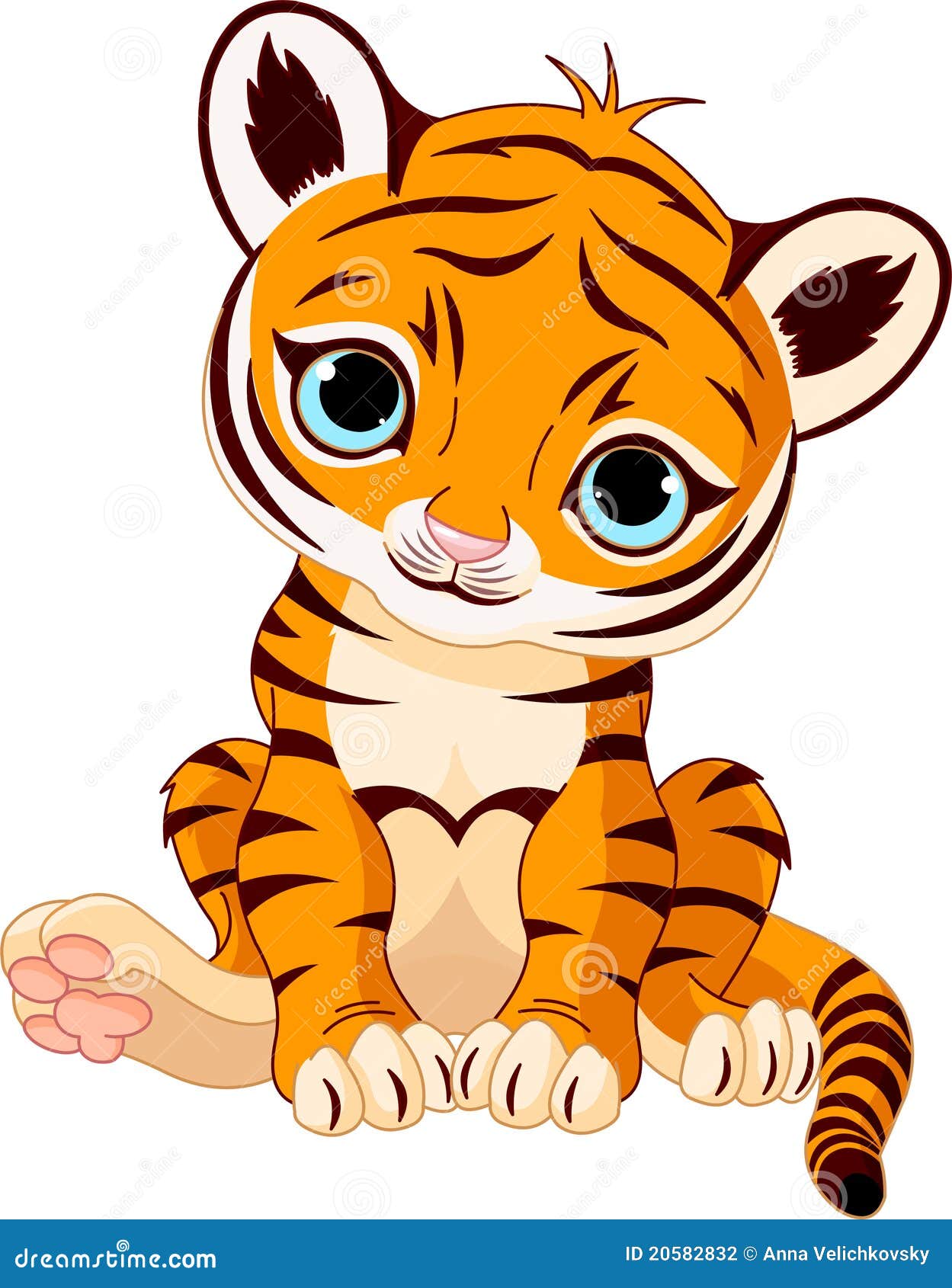 Animal de tigre mignon illustration de vecteur. Illustration du ...