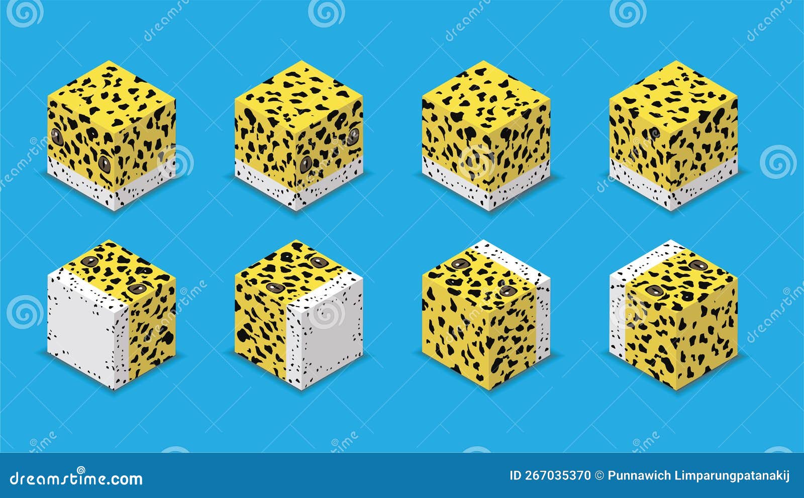 Animal Dice 3D Character Leopard Gecko Cartoon Vector Stock Vector ...