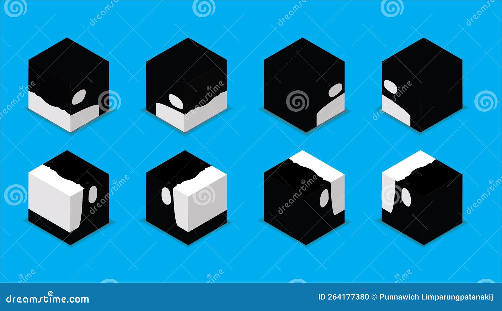 Animal Dice 3D Character Animal Orca Killer Whale Cartoon Vector Stock ...